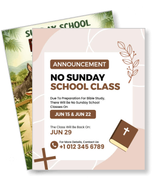 Sunday School Flyer Templates - Easy to Edit & Printable Designs