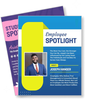 Free Spotlight Flyer Templates for Employee & Student Recognition