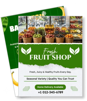 Free Fruits Shop Poster Templates for Promotions