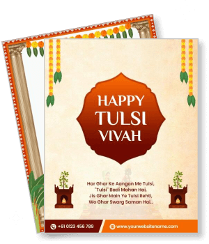Tulsi Vivah Poster Templates - Editable for Celebrations