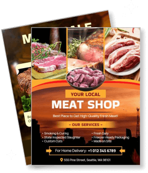Printable Meat Flyer Templates for Butcher Shops & Markets