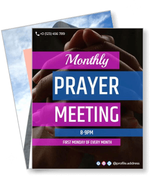 Prayer Meeting Poster Templates - Easy to Customize and Print