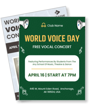 World Voice Day Poster Templates for Vocal Health Events