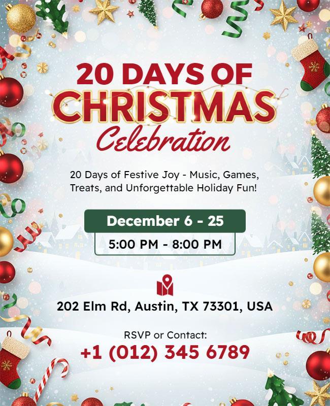 20 Days of Christmas Festivities Flyer Template