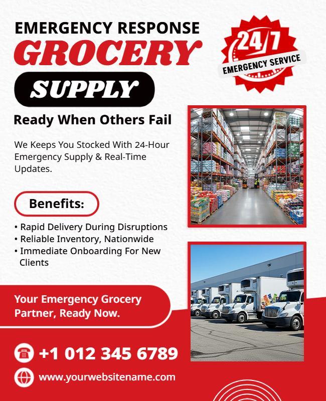 24/7 Grocery Supply Response Flyer Template