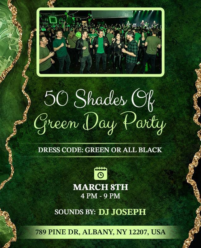 50 Shades of Green Party Event Flyer Template