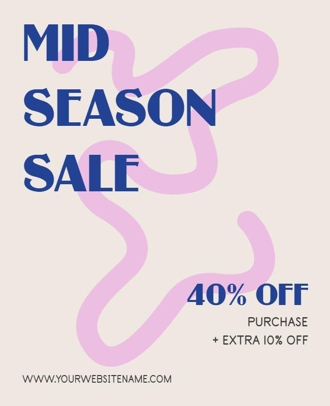 Abstract Pastel Mid Season Sale Discount Poster Template