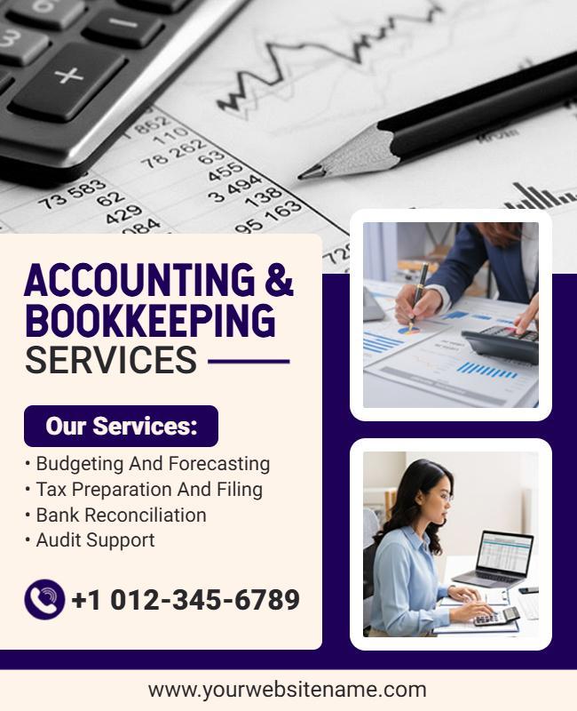 Accounting and Bookkeeping Services Promotional Flyer Template