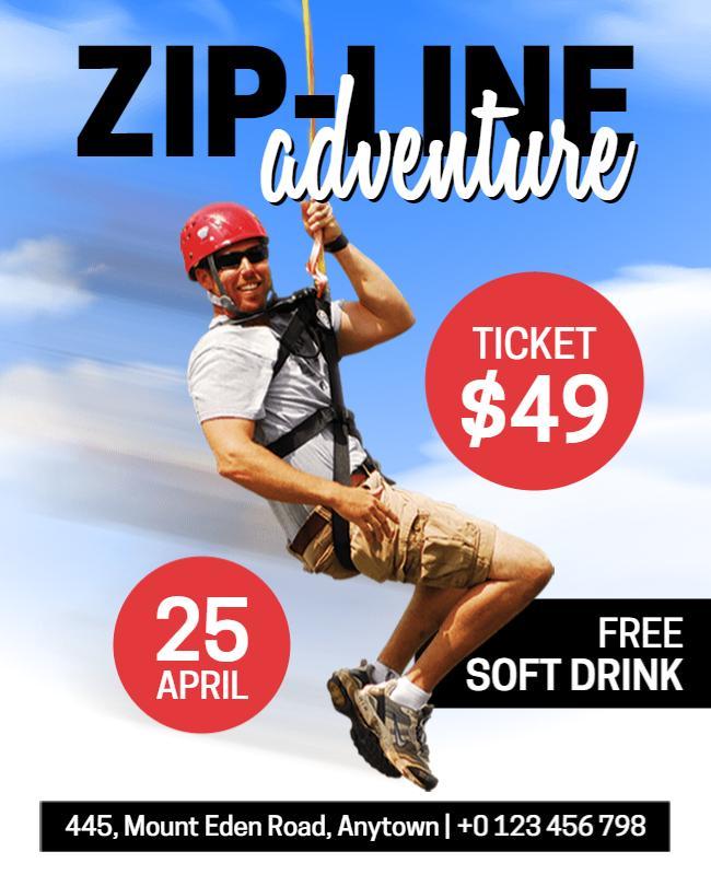 Action-Packed Zip-Line Adventure Experience Poster Template