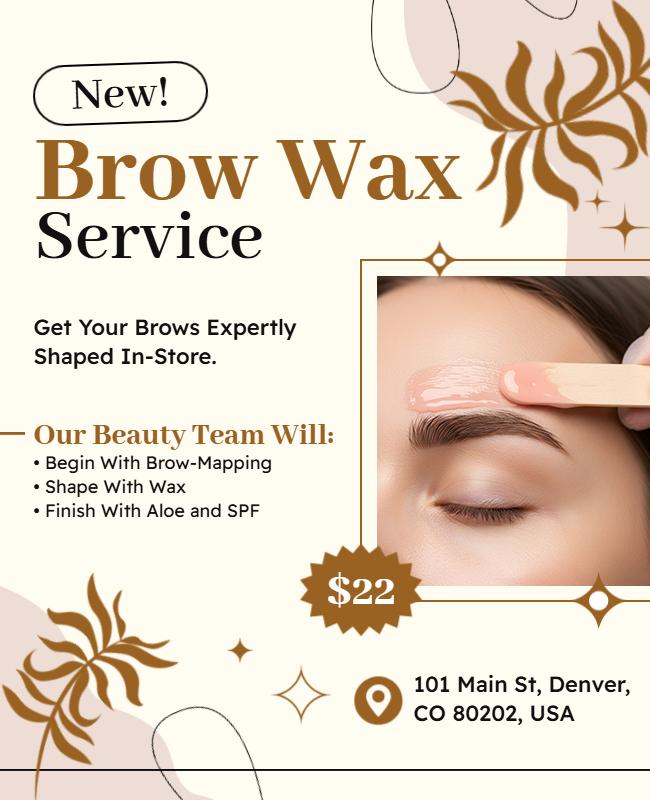 Affordable Brow Waxing Advertising Flyer Template