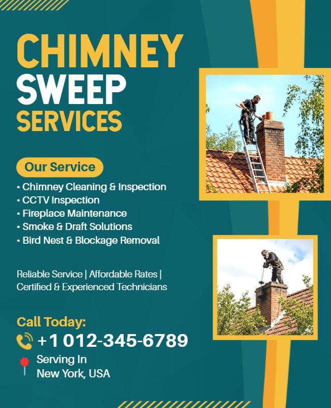 Affordable Chimney Sweeping Solutions Flyer Template