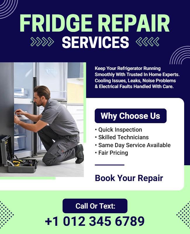 Affordable Fridge Repair Service Promotion Flyer Template