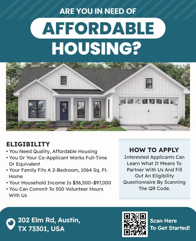 Affordable Housing Assistance Information Flyer Template