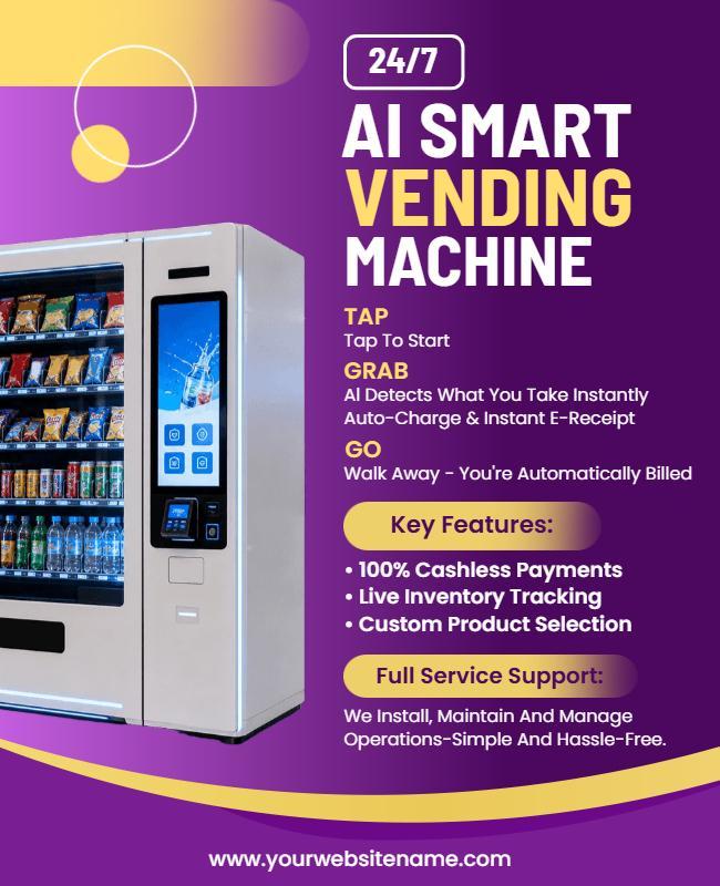 AI Smart Vending Machine Features Flyer Template