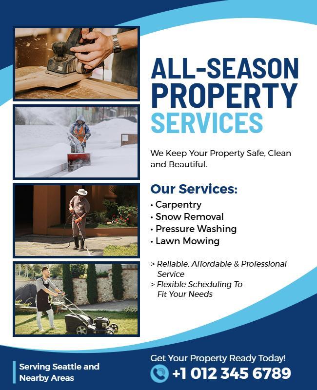 All-Season Property Maintenance Services Flyer Template