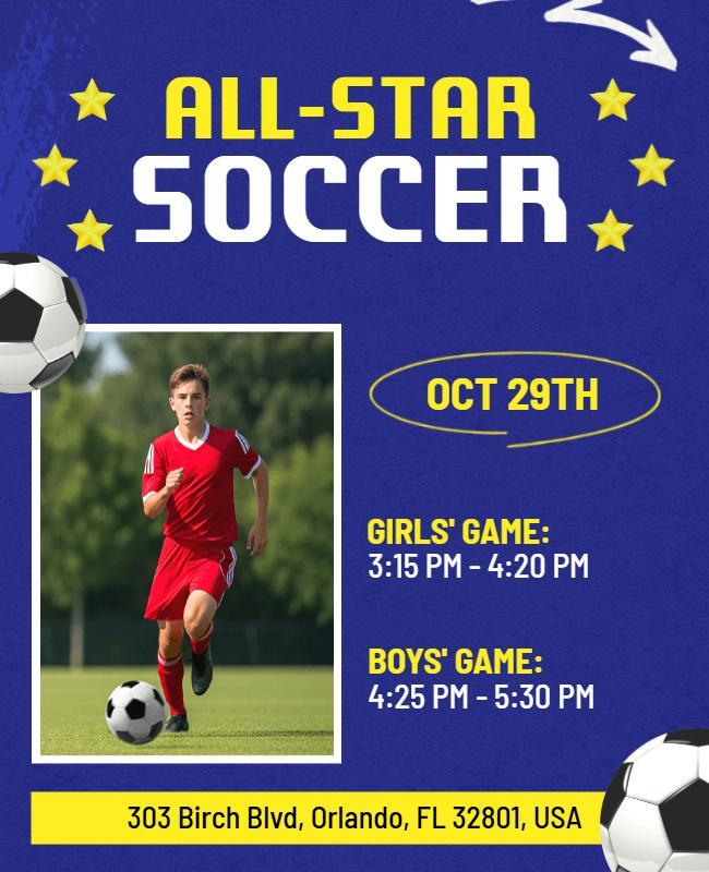All-Star Soccer Match Event Flyer Template