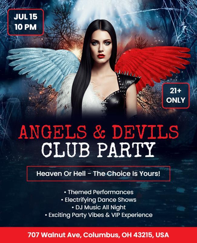 Angels and Devils Club Party Flyer Template