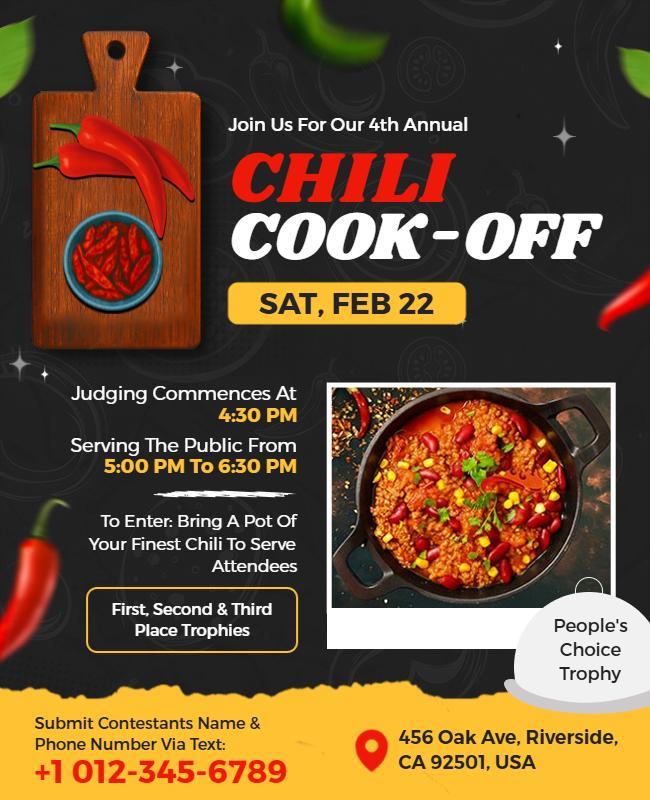 Annual Chili Cook-Off Competition Event Flyer Template