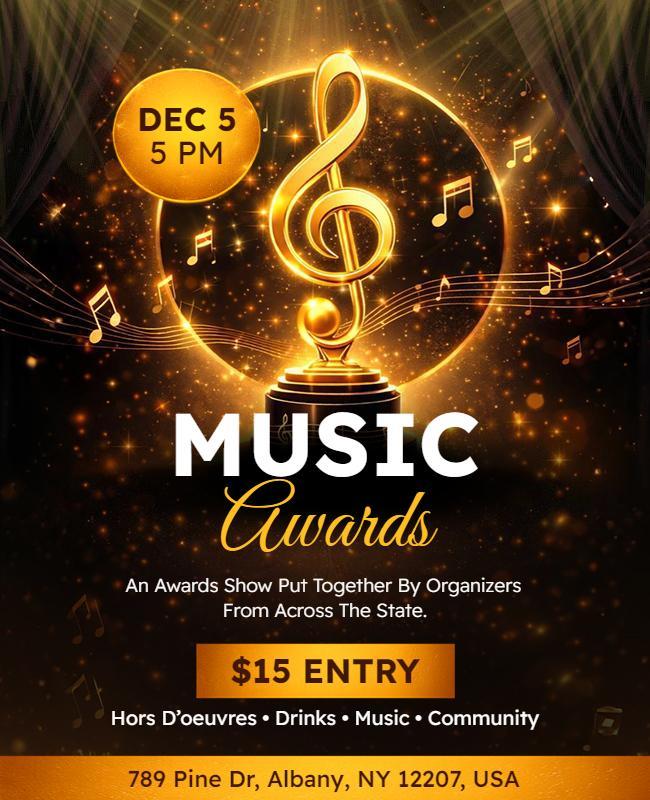 Annual Music Awards Celebration Flyer Template