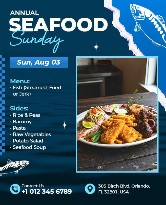 Annual Seafood Sunday Event Flyer Template