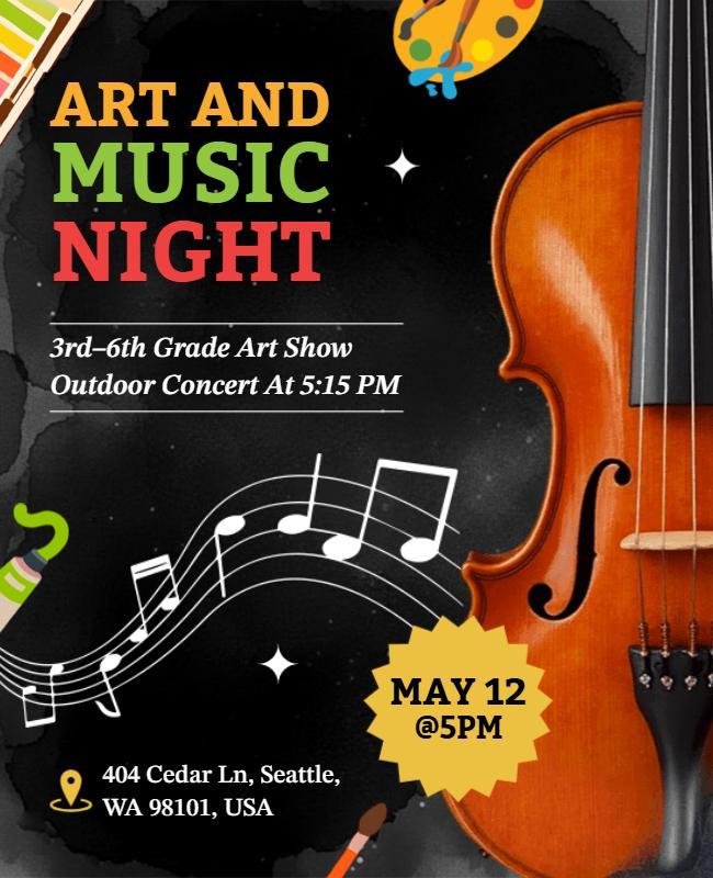 Art and Music Night Event Flyer Template