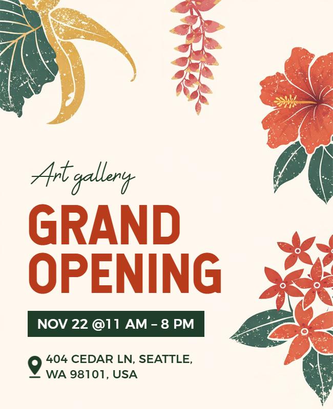 Art Gallery Grand Opening Event Poster Template
