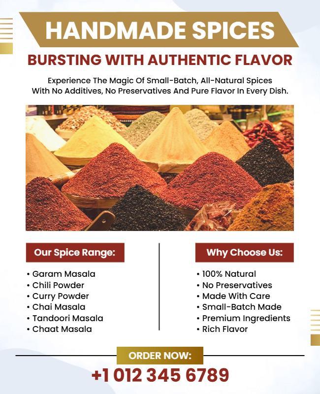 Artisan Homemade Spice Products Flyer Template