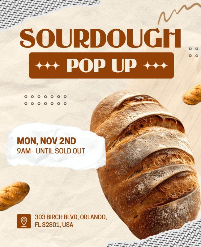 Artisan Sourdough Bread Pop up Event Flyer Template