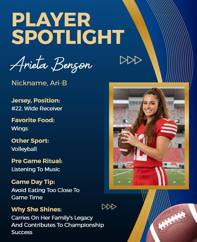 Athlete Player Spotlight Profile Flyer Template