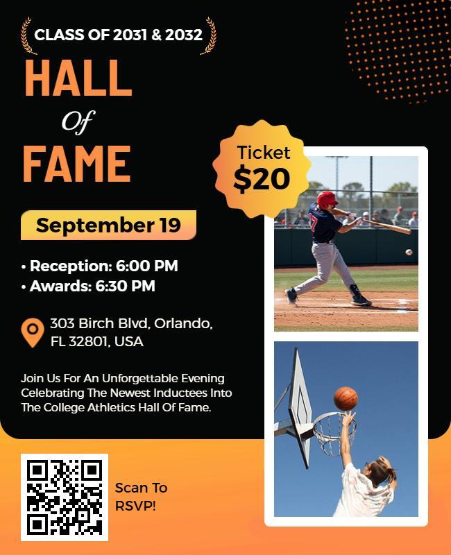 Athletics Hall of Fame Event Flyer Template