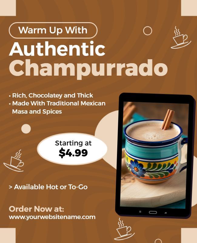 Authentic Champurrado Beverage Promotion Flyer Template