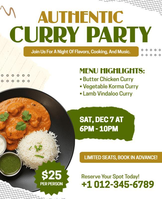 Authentic Curry Party Event Flyer Template