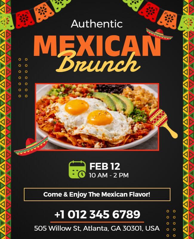 Authentic Mexican Brunch Event Flyer Template