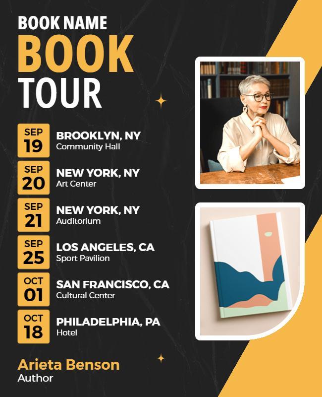 Author Book Signing Tour Flyer Template