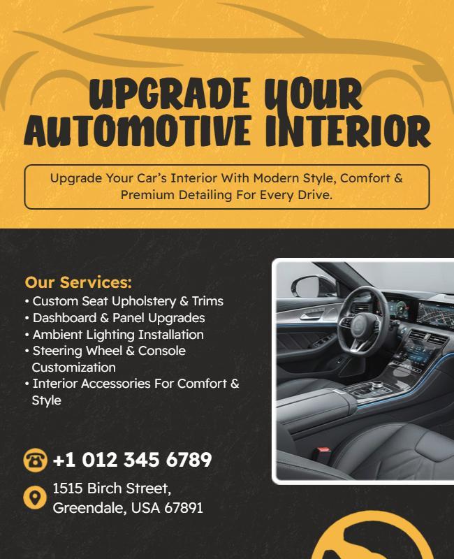 Automotive Interior Upgrade Service Flyer Template