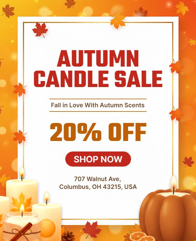 Autumn Candle Sale Promotion Flyer Template