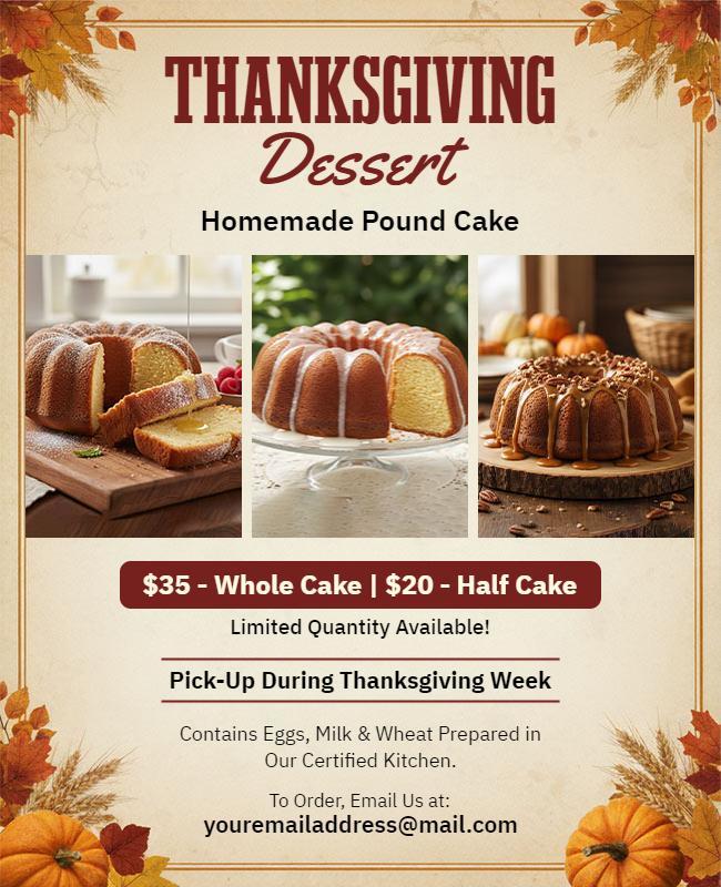 Autumn Themed Thanksgiving Dessert Promotion Flyer Template