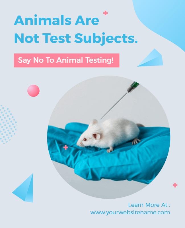 Awareness Blue Animal Rights Anti-Test Subject Poster Template