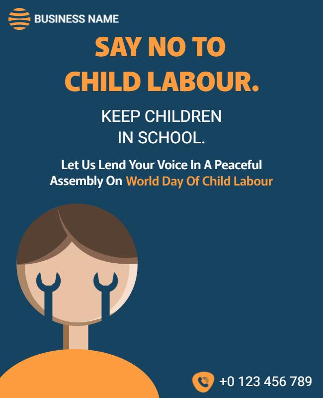 Awareness Campaign Against Child Labour Poster Template