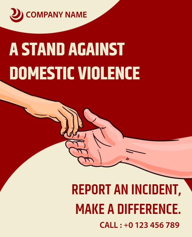 Awareness Campaign Against Domestic Violence Poster Template
