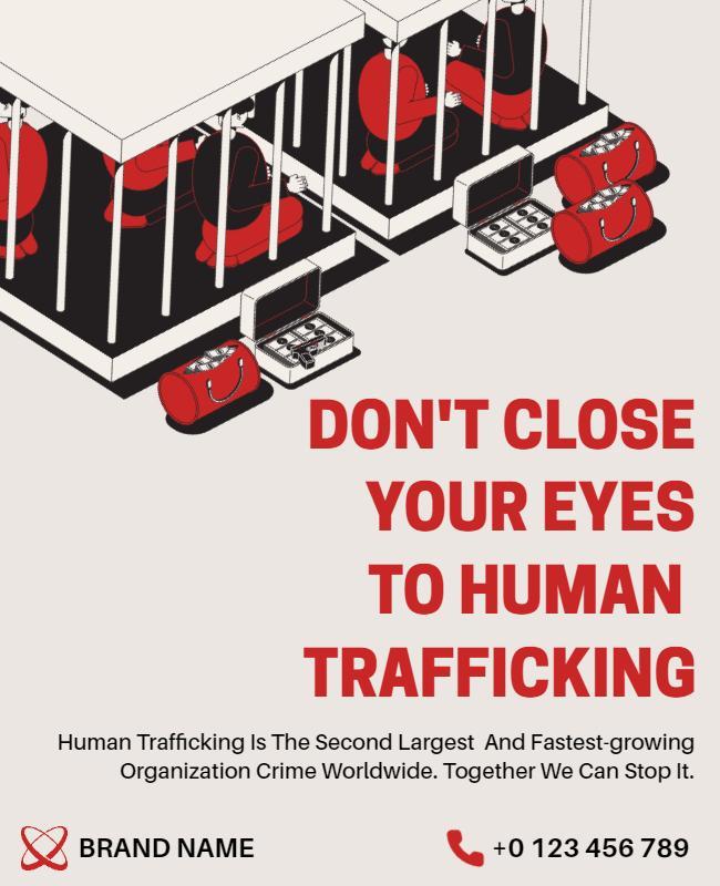 Awareness Campaign Against Human Trafficking Poster Template