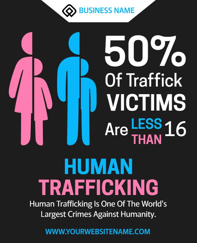 Awareness Campaign on Human Trafficking Victims Poster Template