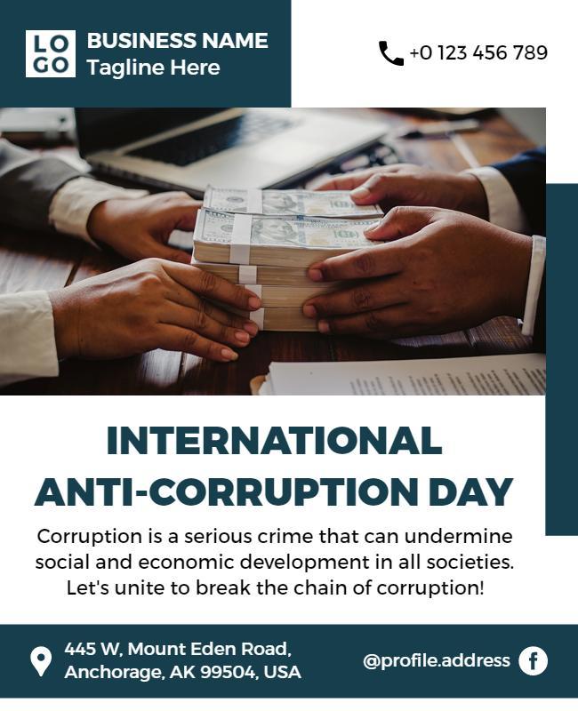 Awareness-Focused International Anti-Corruption Day Poster Template