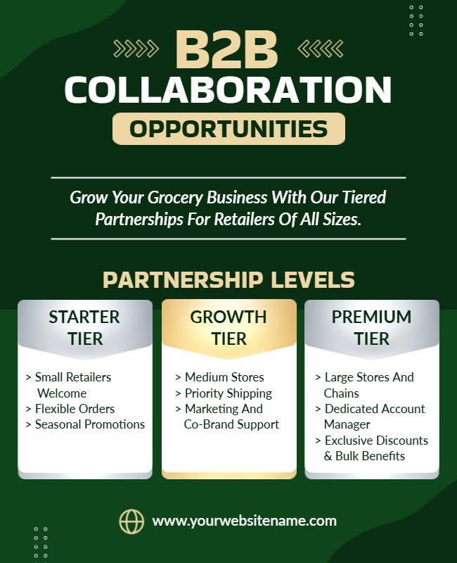 B2b Grocery Business Growth and Collaboration Flyer Template