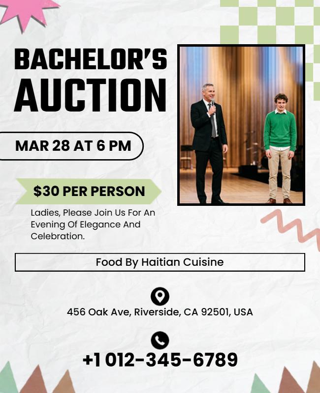 Bachelor's Auction Event Flyer Template