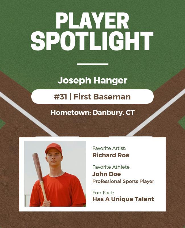 Baseball Player Spotlight Promotional Flyer Template
