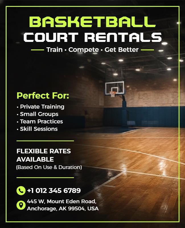 Basketball Court Rental Flyer Template