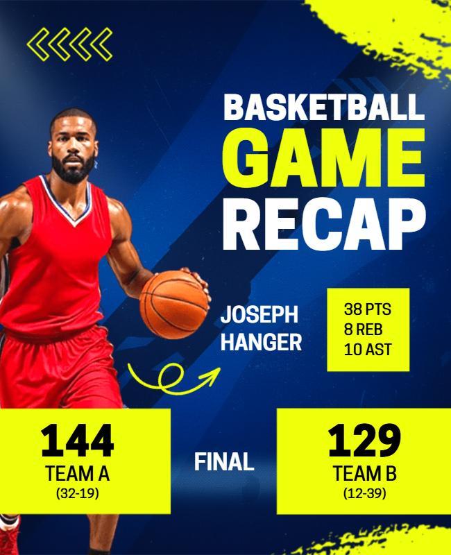 Basketball Game Recap Flyer Template