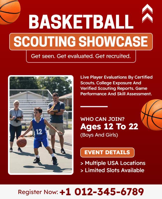 Basketball Scouting Showcase Flyer Template