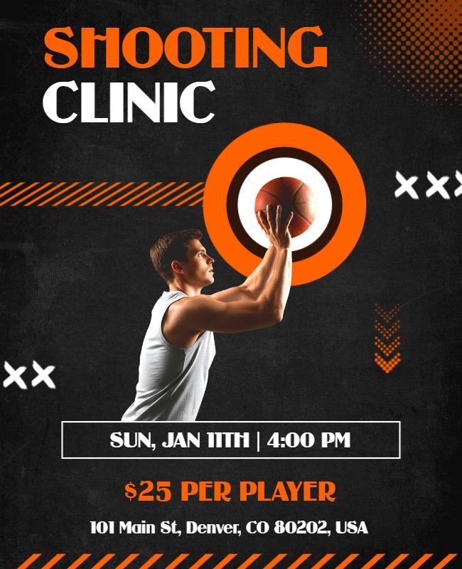 Basketball Shooting Skills Clinic Flyer Template